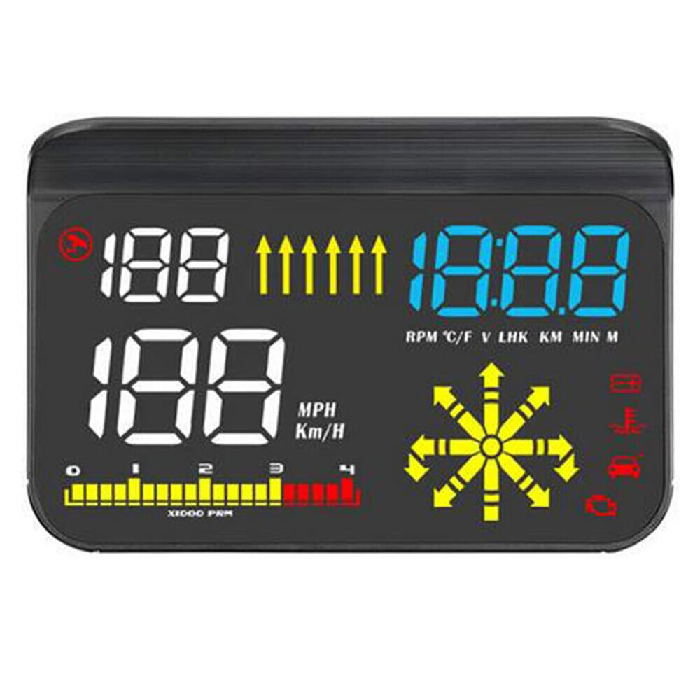 Head Up Display OBD2 EOBD HUD Display Overspeed Speedometers Warning ...