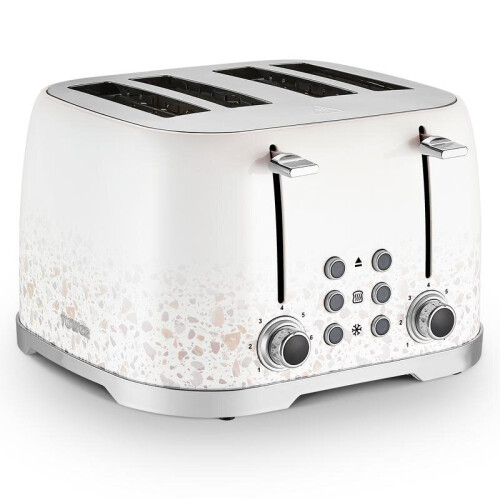 Terrazzo White 1600W 4 Slice Toaster w Pastel Marble Terrazzo finish on ...