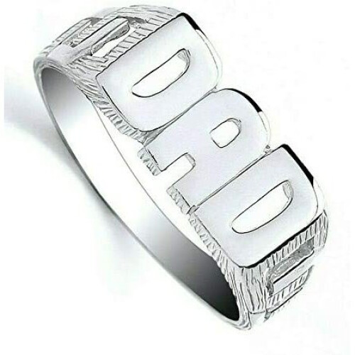 (X) Sterling Silver DAD Ring 925 Hallmark British Made Fathers Day on OnBuy