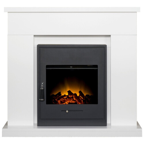 Adam Lomond Fireplace Suite in Pure White with Oslo Electric Fire in ...