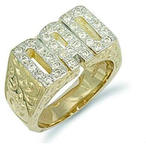 (Z) Dad Ring Solid Gold Heavy Dad Ring Men's Yellow Gold Dad Ring Gents ...