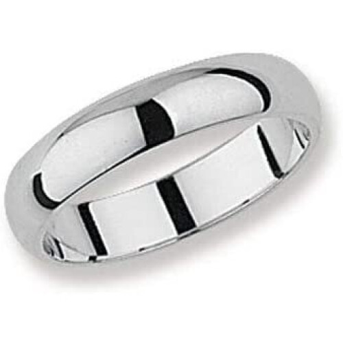 (N) Silver Wedding Ring D Shape Band 4mm Wide 925 Hallmark size J - Z ...