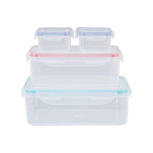 Premier Housewares Regtangular Food Storage Containers with Lids, Set ...