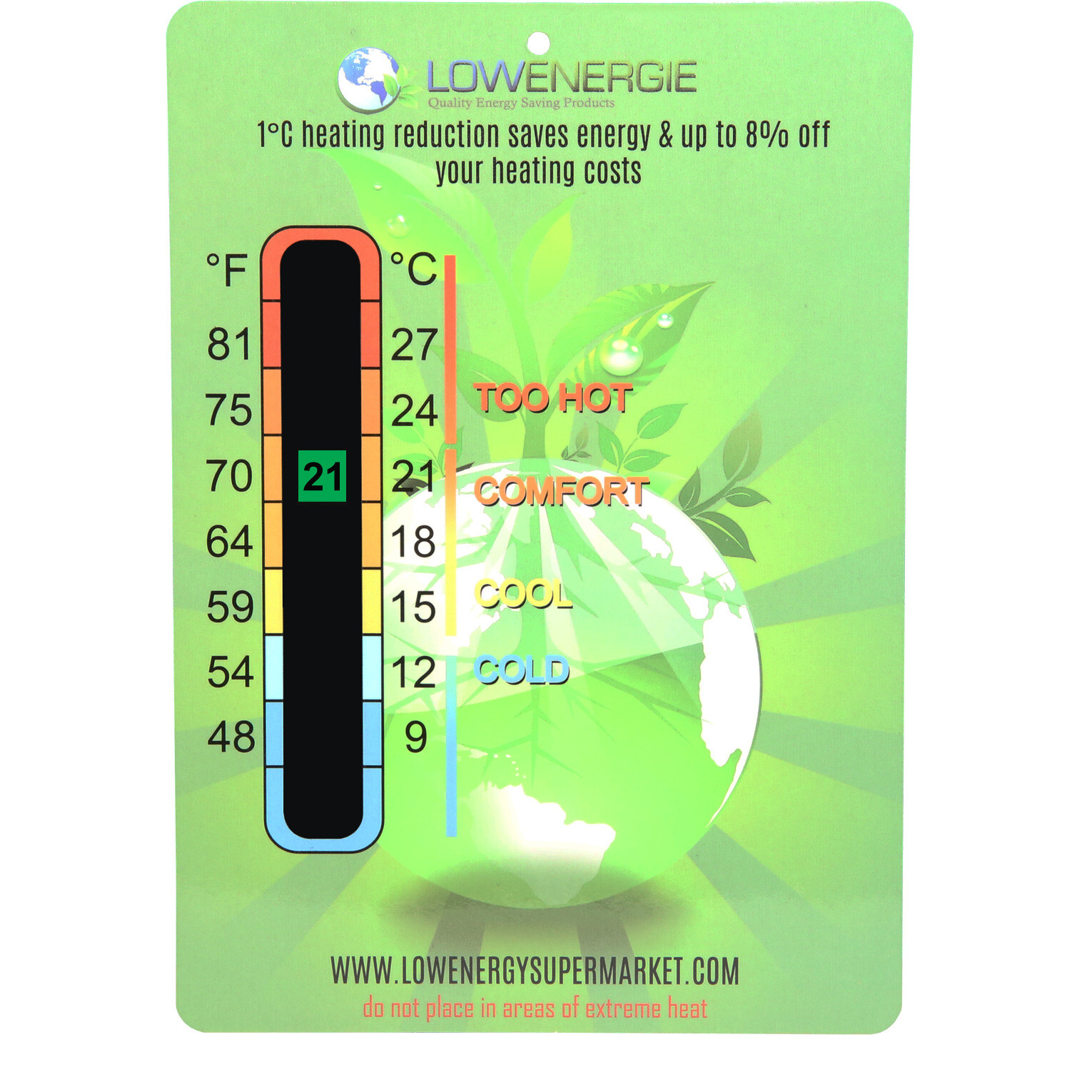 Thermometer Temperature Eco Card LCD Laminated Baby Nursery Room Energy ...
