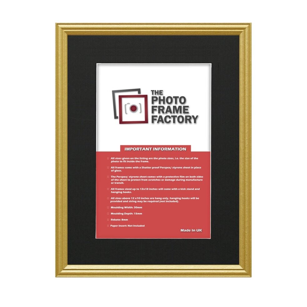 (Gold Frame Black Mount, A4 Pic (A3 Frame)) Gold Antique Traditional ...