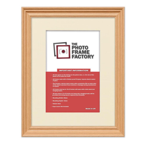 (Oak Frame Ivory Mount, A2 Pic (A1 Frame)) Picture Frames Swept Style Photo Frames Poster Frames ...