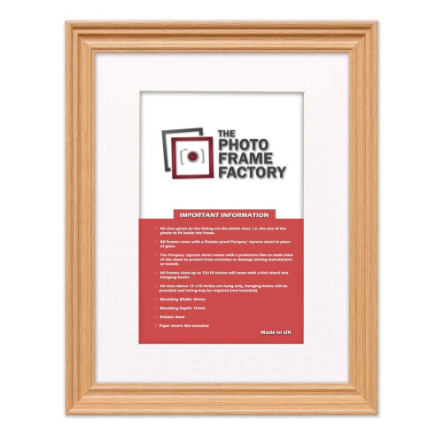 (Oak Frame White Mount, 30x12 Pic (34x16 Frame)) Picture Frames Swept ...