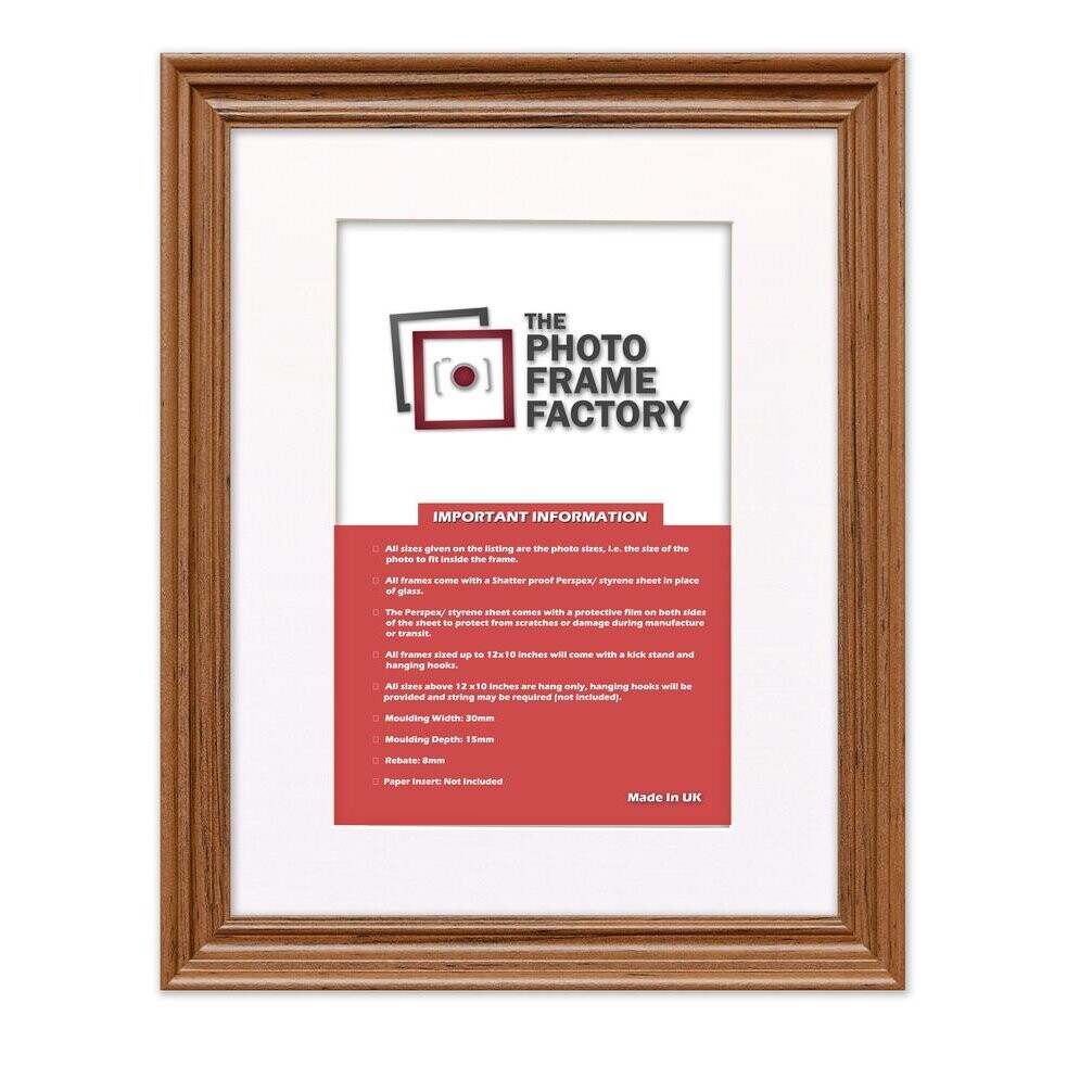 (Dark Oak Frame White Mount, 16x8 Pic (20x12 Frame)) Picture Frames ...