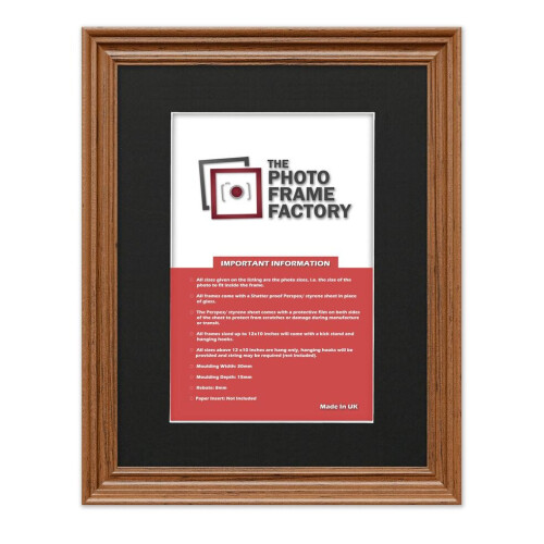 (Dark Oak Frame Black Mount, 16x14 Pic (20x18 Frame)) Picture Frames ...