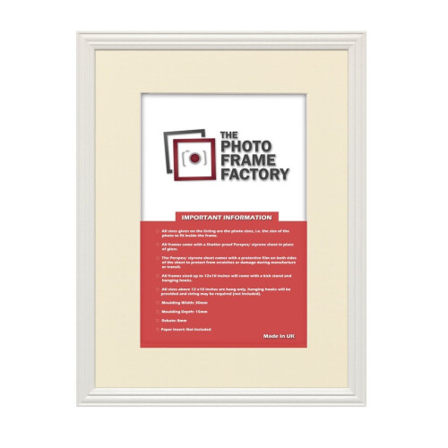 (White Frame Ivory Mount, 8x8 Pic (10x10 Frame)) White Antique ...