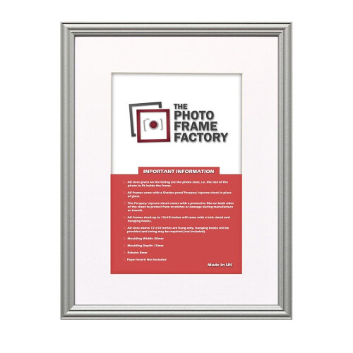 (Silver Frame White Mount, 24x20 Pic (28x24 Frame)) Silver Antique ...