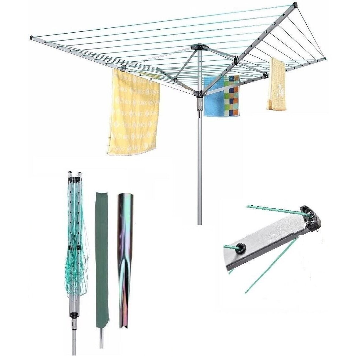 Abaseen 40m/50m Rotary Clothes Airer Dryer Laundry Washing Line on OnBuy