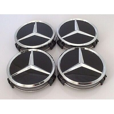 Mercedes Benz Alloy Wheel Centre Center Caps Black 75Mm A B Class X 4 ...
