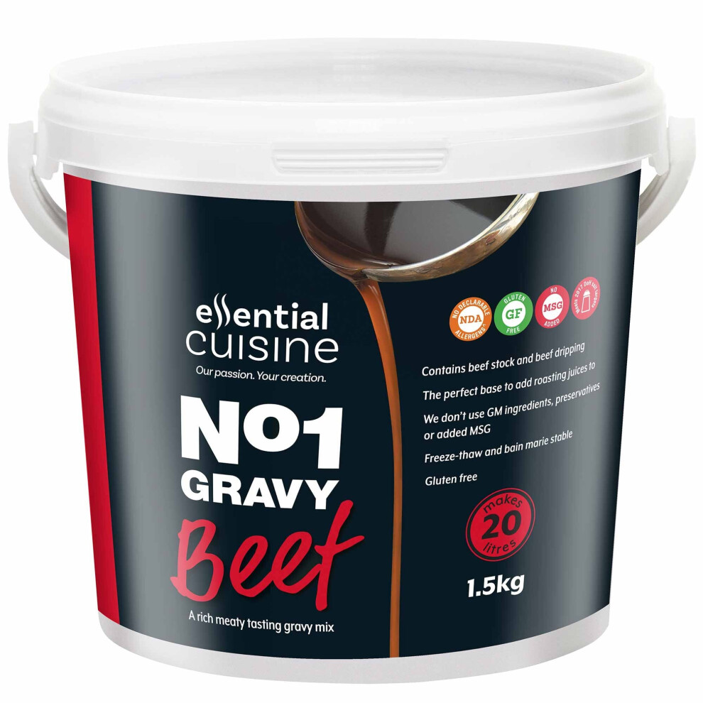 Essential Cuisine No1 Beef Gravy Mix - 1.5kg Catering Tub, Rich Real ...