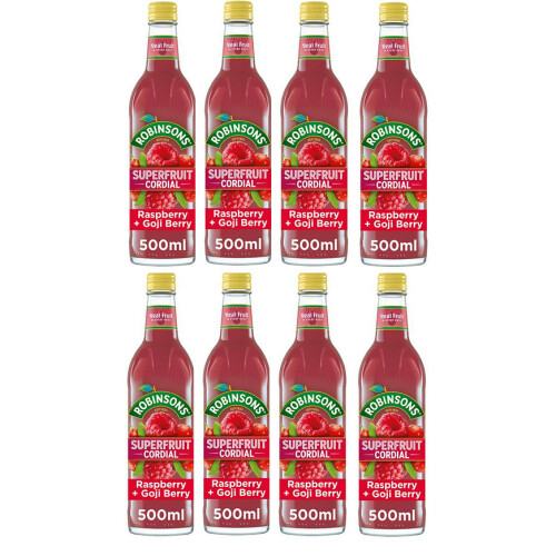 Robinsons Superfruit Cordial Raspberry + Goji Berry 8x500ml Best Bef 08 ...