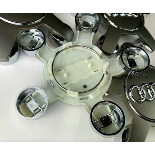 4 x Audi Alloy 5 Star Spyder Wheel Centre Caps Grey Hub Badge 135mm on ...