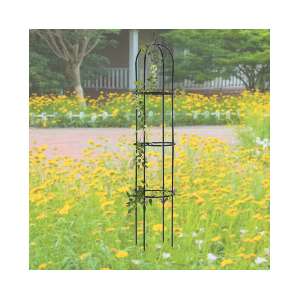 1.9m Outdoor Garden Metal Obelisk Climbing Plant Support Frame Trellis ...