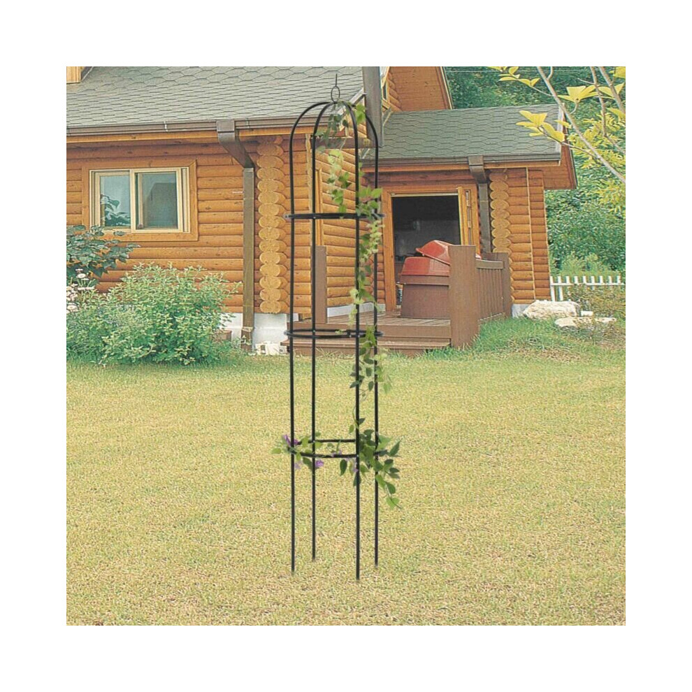 1.9m Outdoor Garden Metal Obelisk Climbing Plant Support Frame Trellis ...