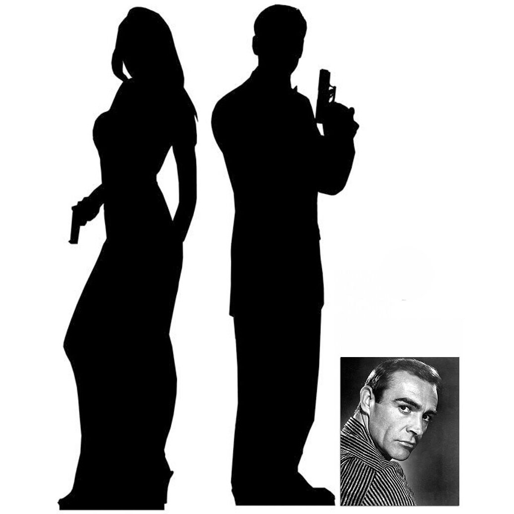 Secret Agent Male and Female Silhouette Cardboard Cutout Double Pack ...