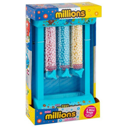 Mini Millions Machine Dispenser Contains 3 Mini Bags Strawberry ...
