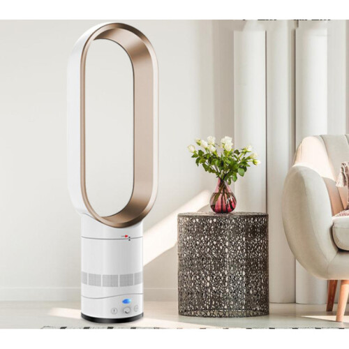 Negative Ion Air Bladeless Tower Fan - White & Gold on OnBuy