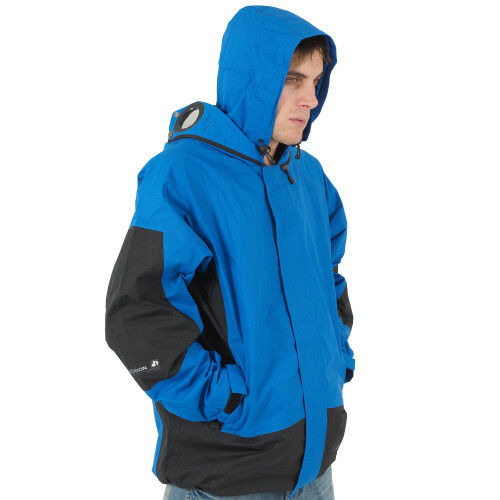 Men's Location 'Independence' Blue/Black Goggle Rain Hooded Jacket ...