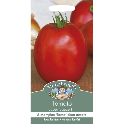 Mr. Fothergills Vegetable Seeds Tomato Super Sauce F1 Plum Tomatoes on ...