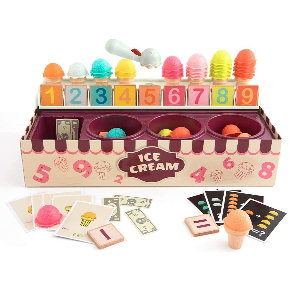 TOP BRIGHT Ice Cream Math Toy – Ice Cream Scoop Game Set for Toddlers ...