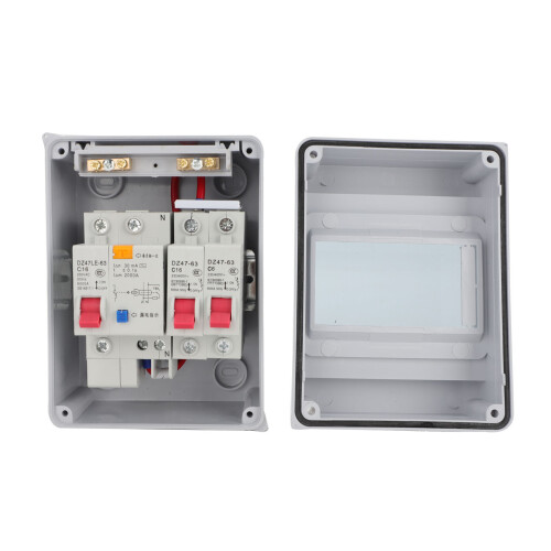 2 Way Garage Weatherproof Enclosure 40A 30mA RCD MCB Fuse Box on OnBuy