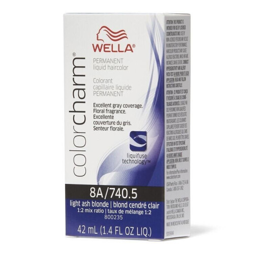 (8A/740) Wella 6AA Dark Blonde Intense Ash Color Charm Permanent Liquid ...