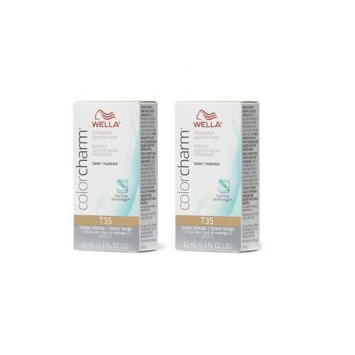 (T35 + T35) Wella Color Charm T35 Beige Blonde Permanent Liquid Hair ...