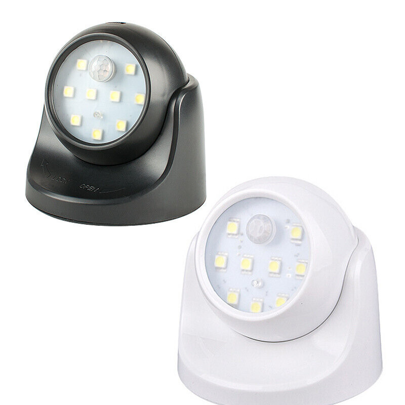 (White) Wireless LED Motion Sensor Battery Operated Cordless Security ...