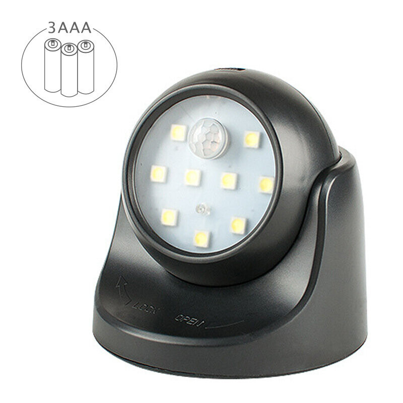 (White) Wireless LED Motion Sensor Battery Operated Cordless Security ...