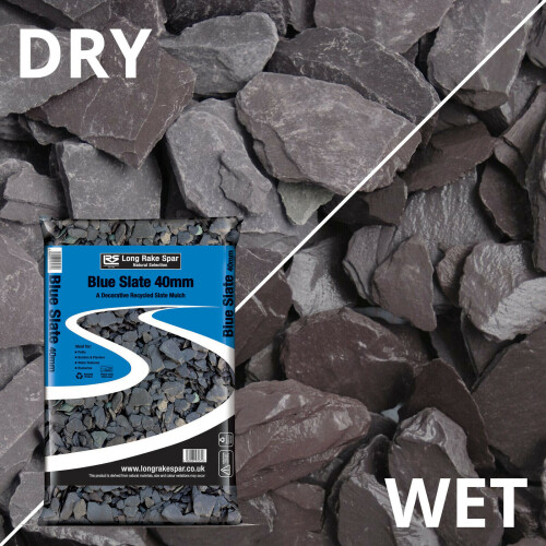 (Blue Slate - 40mm) Gravel Stone Garden Landscaping Chippings Various ...