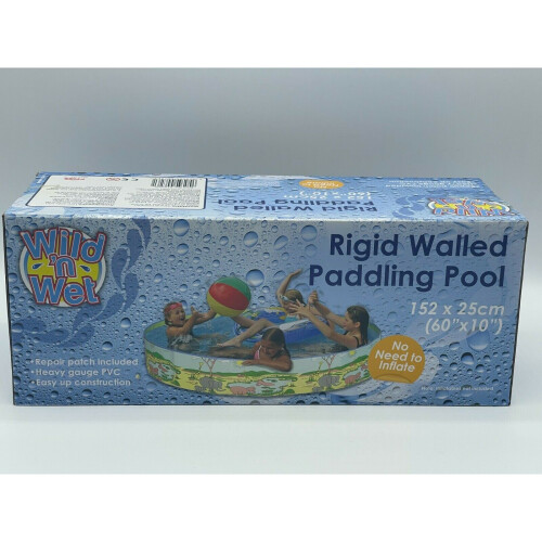 Paddling Pool-Rigid Walled. 152cm x 25cm Round, easy up construction on ...