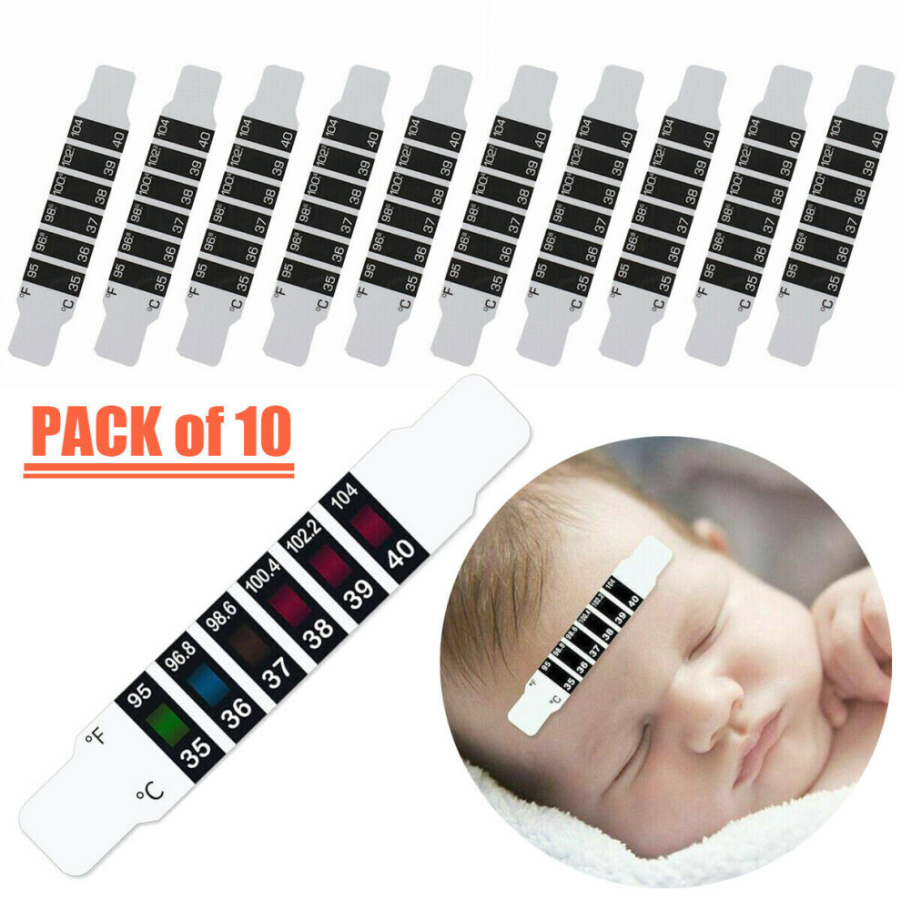 10X FOREHEAD THERMOMETER STRIP HEAD FEVER SCAN BABY ADULT CHECK on OnBuy