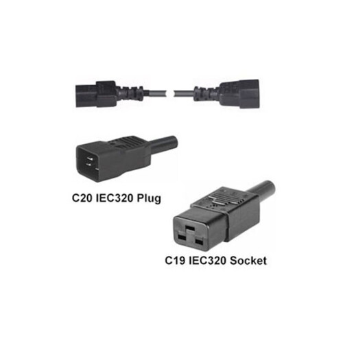 1M IEC C20 PLUG TO IEC C19 SOCKET POWER EXTENSION CABLE on OnBuy