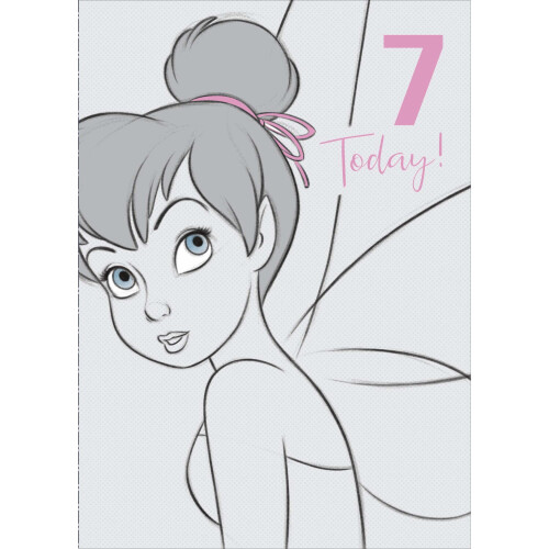 Disney Tinkerbell 7 Today 7th Birthday Greeting Card Disney Character ...