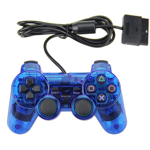 Wired Controller Transparent Blue for PS2 Controller on OnBuy