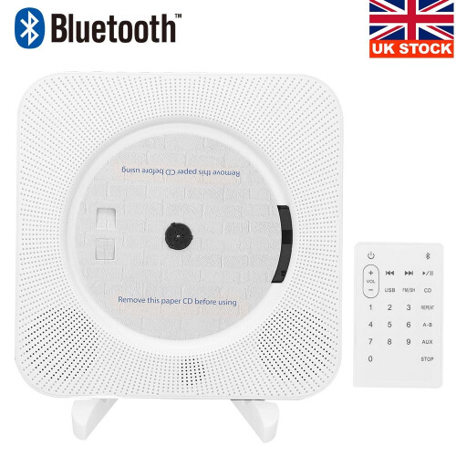 Wall-mounted CD music player FM radio Bluetooth stereo remote control ...