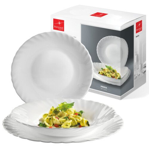(18 pc Bormioli Prima Dinner Set) Bormioli Rocco 18 Pcs Glass Dinner ...