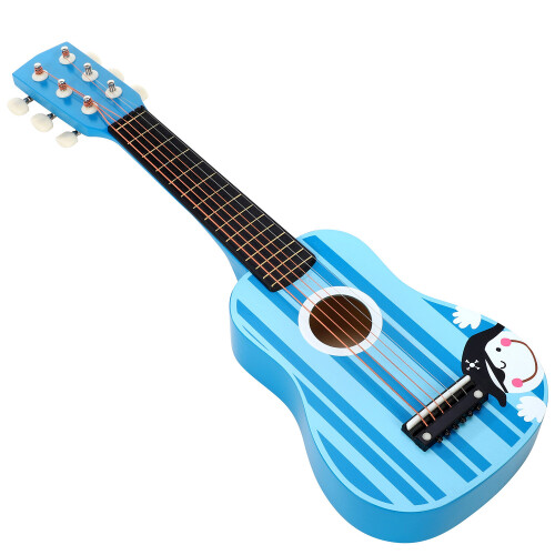 SOKA Wooden Striped Blue Pirate Guitar Childrens Musical Instrument on ...