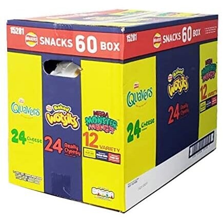 Walkers 60 Pack Snack Mix Party Box Quavers Wotsits Mega Monster Munch ...