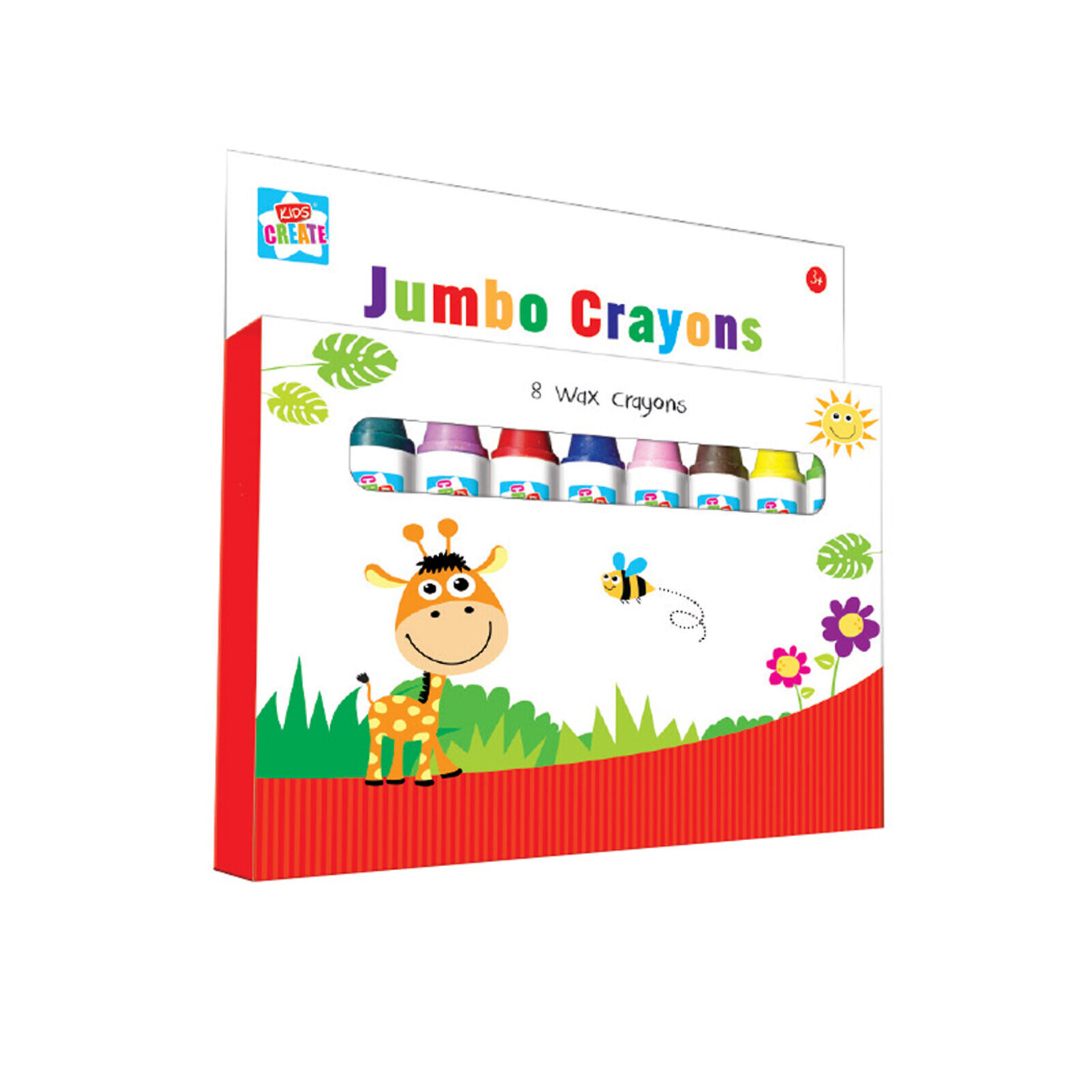 Kids Create Pack 8 Assorted Colour Jumbo Wax Crayons Childrens Arts ...