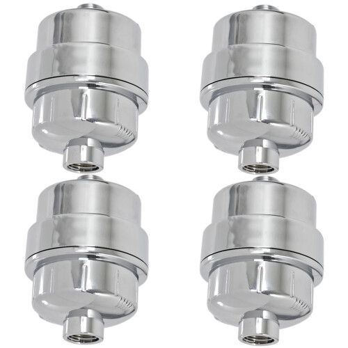 UNIVERSAL Shower Head Filter Chrome Steel Effect Hard Water Purifier ...