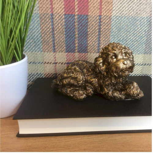 Bronze Lying Cockapoo Ornament Figurine Boxed on OnBuy