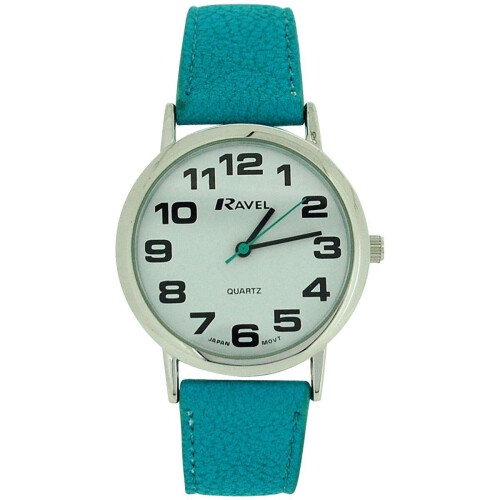 Ravel Women's Easy Read Watch with Big Numbers (Medium) - Light Blue ...