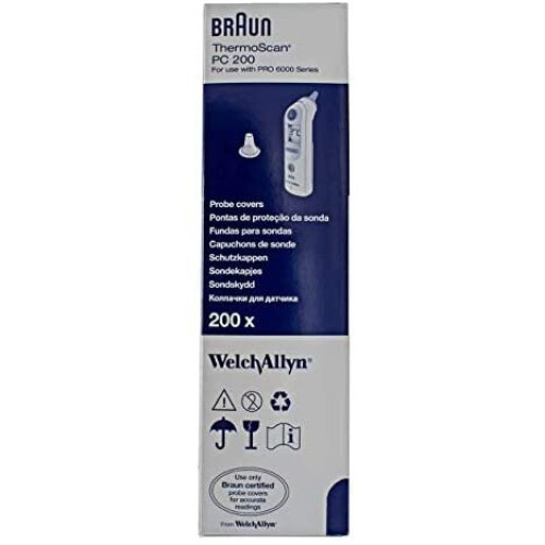 BRAUN Thermoscan Probe Cover 200pc Ear Thermometer Replacement Caps on ...