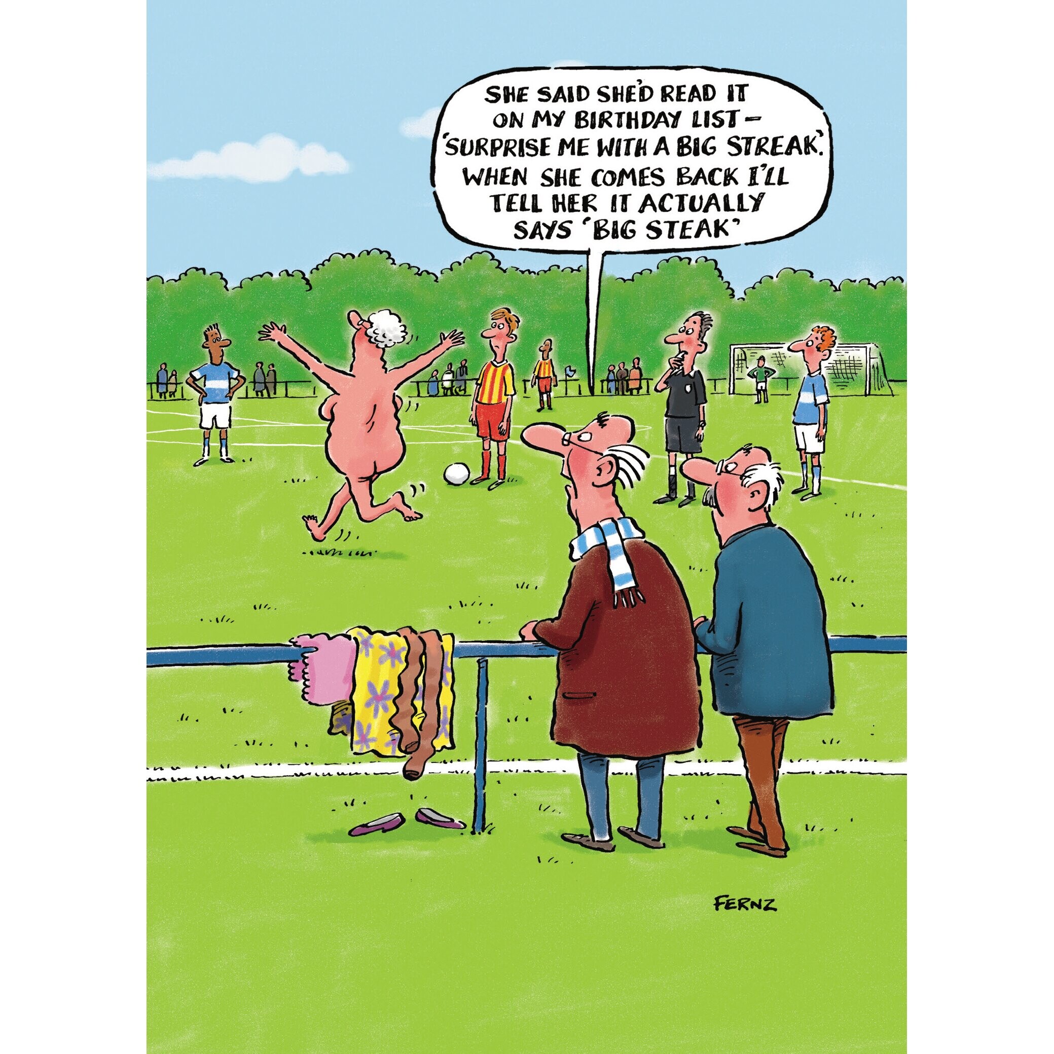 Aged To Perfection Big Streak Or Steak Funny Birthday Card Fernz Humour Cards on OnBuy