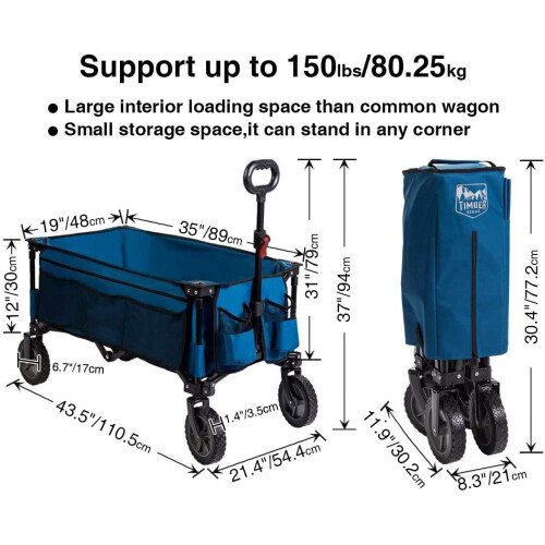 Timber Ridge Folding Camping Wagon Collapsible Beach Garden Trolley ...